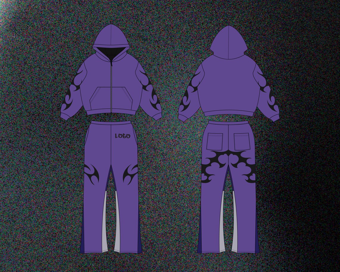 Streetwear Zip-up Tracksuit Vector Mockup Streetwear Clothing Mockup ...