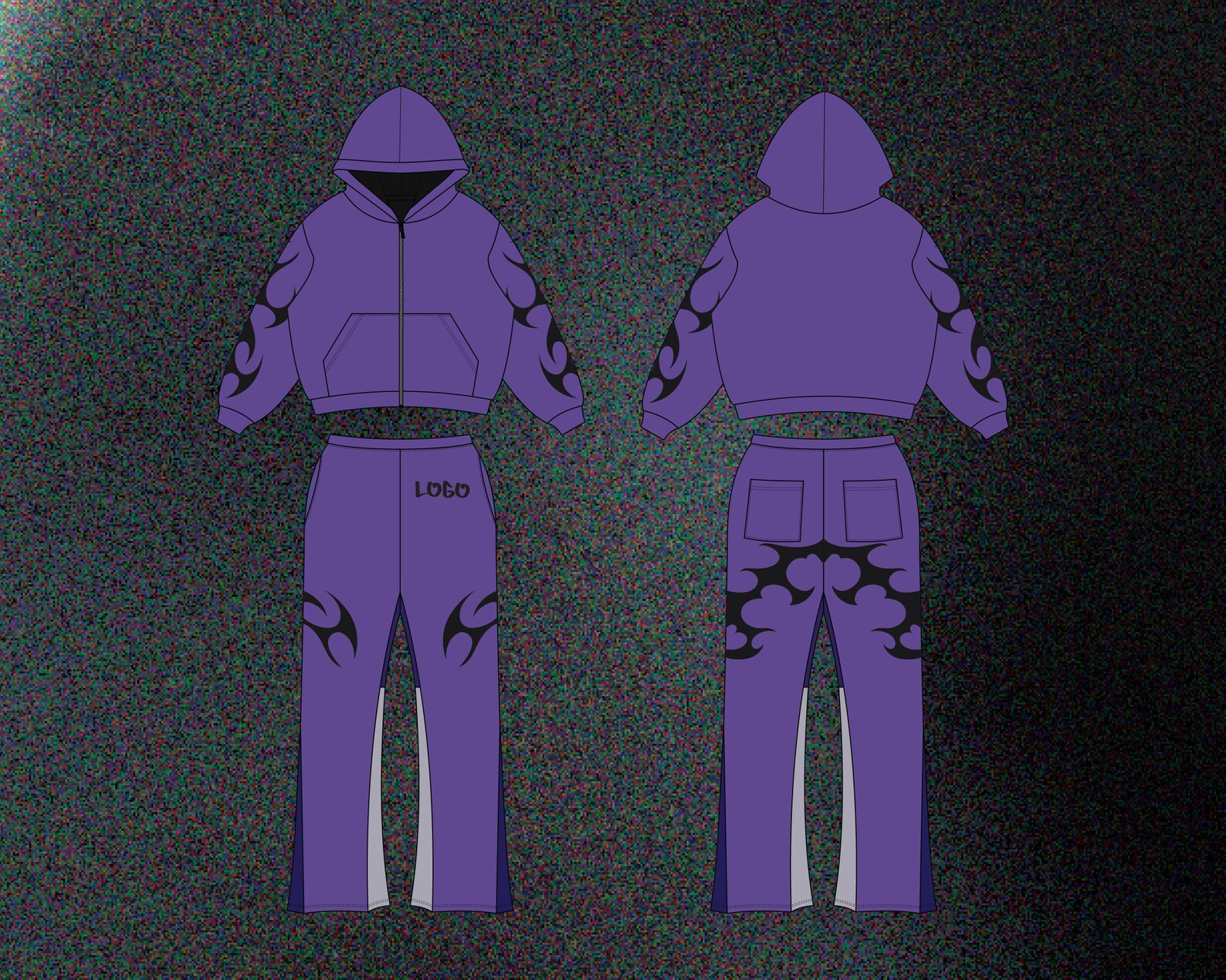 Streetwear Zip-up Tracksuit Vector Mockup Streetwear Clothing Mockup ...