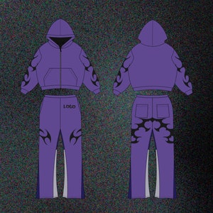 Streetwear Zip-up Tracksuit Vector Mockup Streetwear Clothing Mockup ...