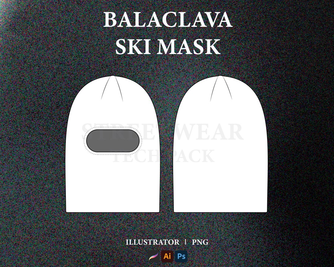 Streetwear Balaclava Vector Mockup: Fashion Tech Pack (illustrator, PNG ...