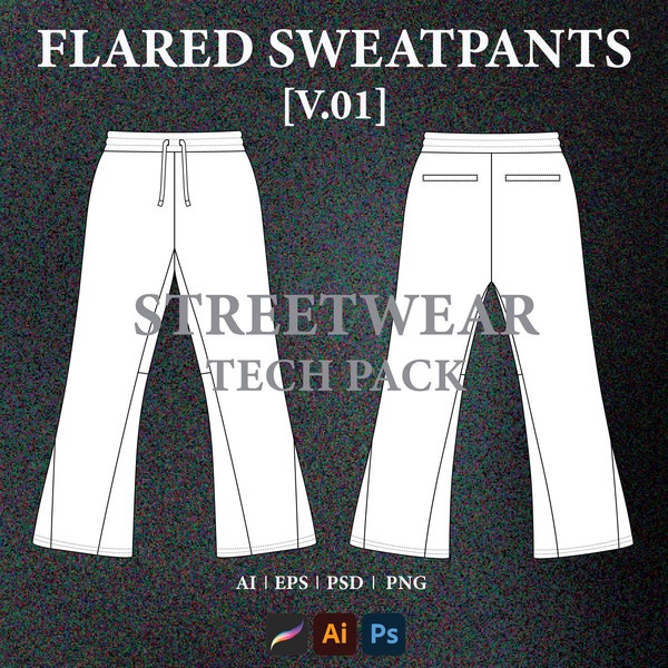 Flared Sweatpants Mockup - Etsy