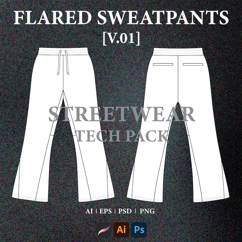 Flared Sweatpants Mockup - Etsy