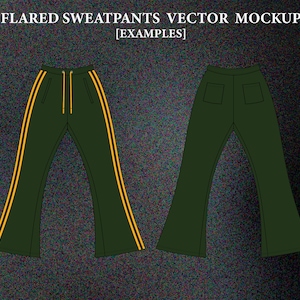 Streetwear Tech Pack Flared Sweatpants Vector Mockup Streetwear ...