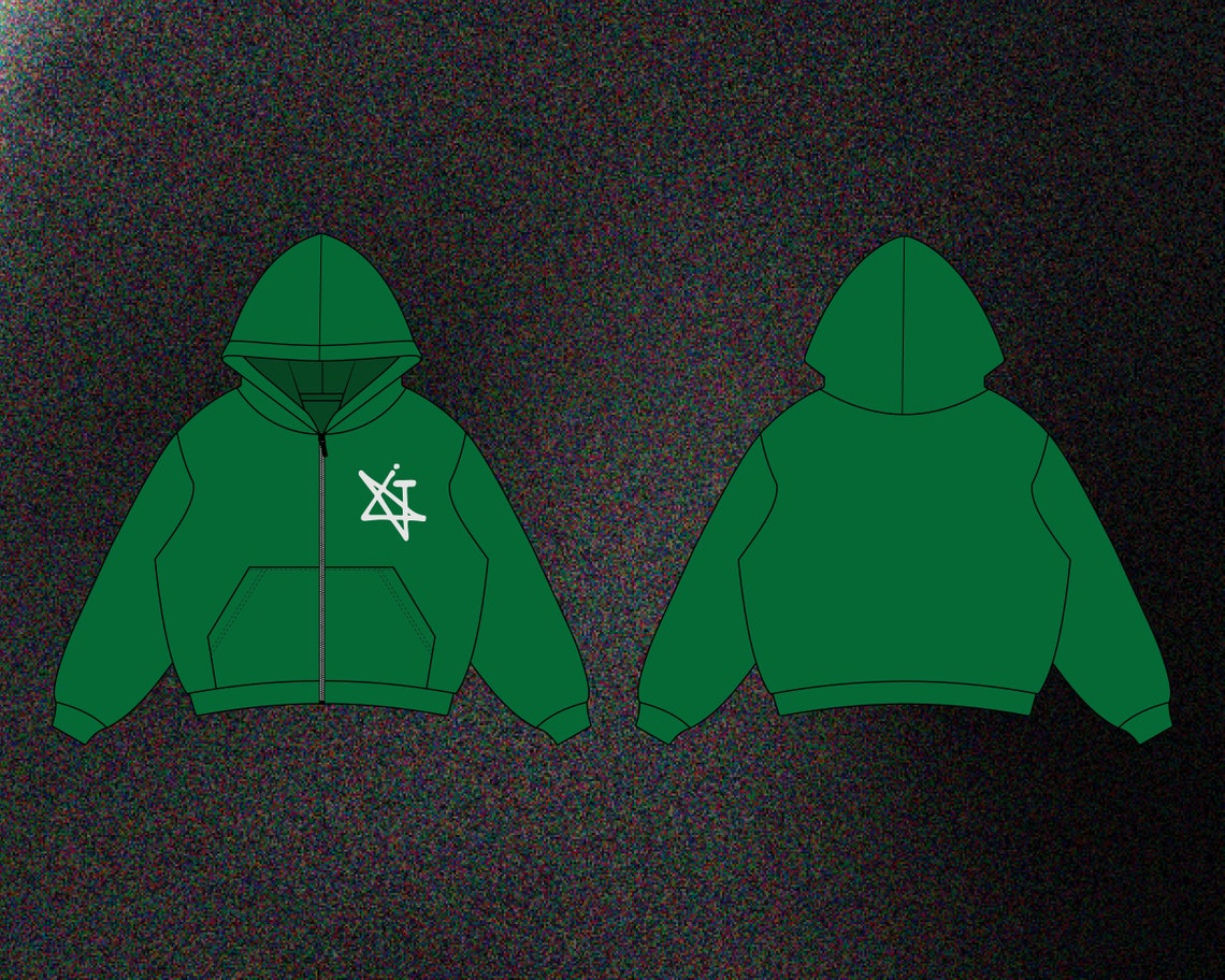 Streetwear Zip Up Hoodie Vector Mockup Streetwear Hoodie Mockup Hoodie Tech Pack Clothing Mockup