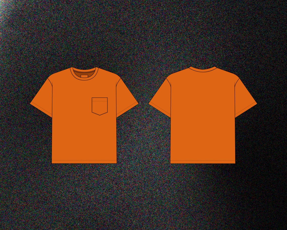 T-shirt Tech Pack Template Streetwear T Shirt Vector Mockup Clothing ...