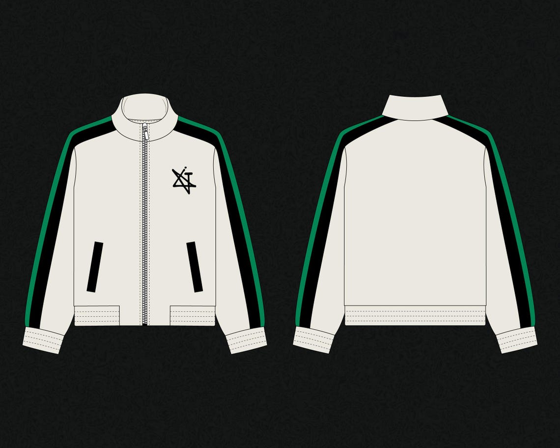 Track Jacket Mockup Template Vector Mockup Streetwear Designers Fashion ...