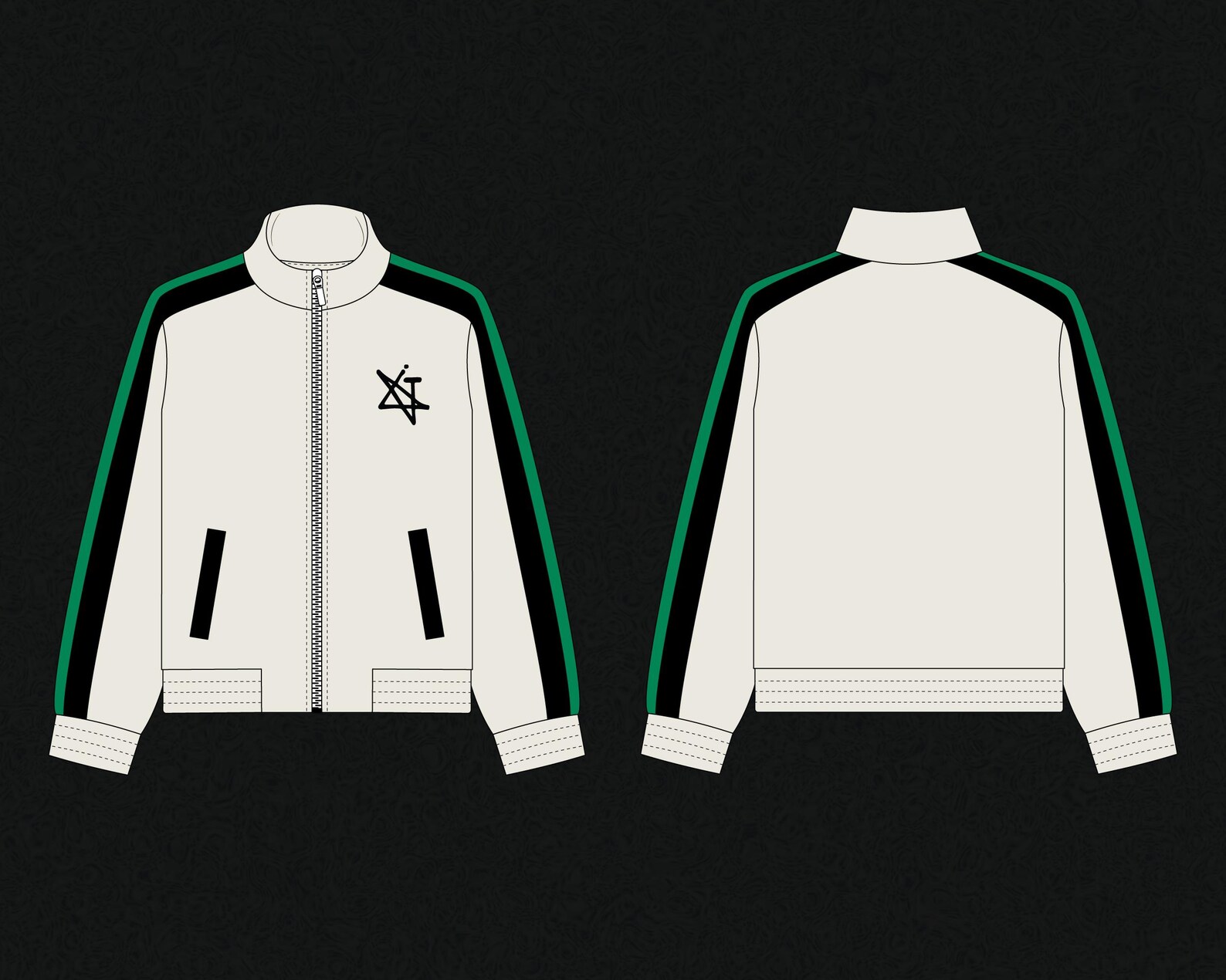 Track Jacket Mockup Template Vector Mockup Streetwear Designers Fashion ...