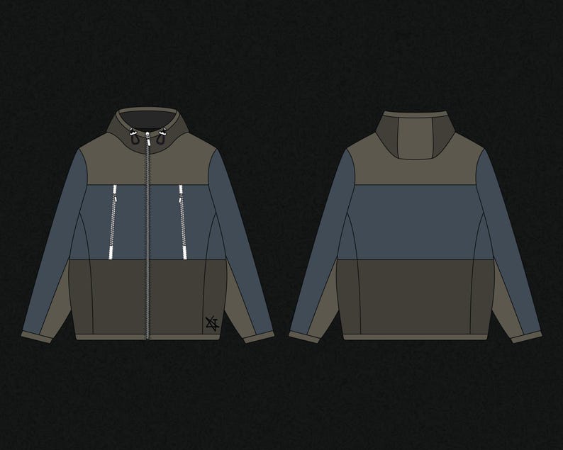 Windbreaker Jacket Mockup Pack Streetwear Tech Pack Template ...