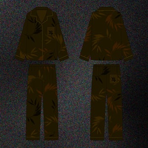 Long Sleeve Pajamas Mockup Vector Pyjama Mockup Set Loungewear Mockup ...