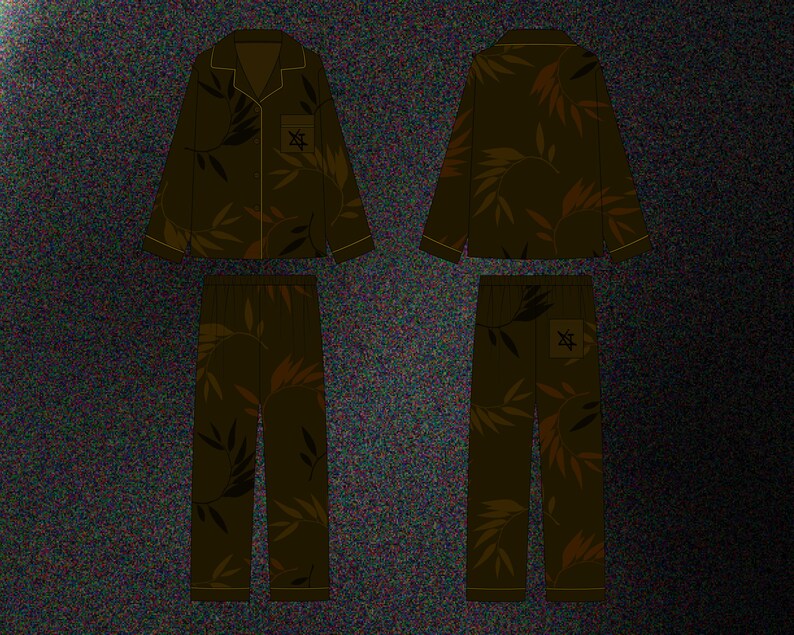 Long Sleeve Pajamas Mockup Vector Pyjama Mockup Set Loungewear Mockup ...