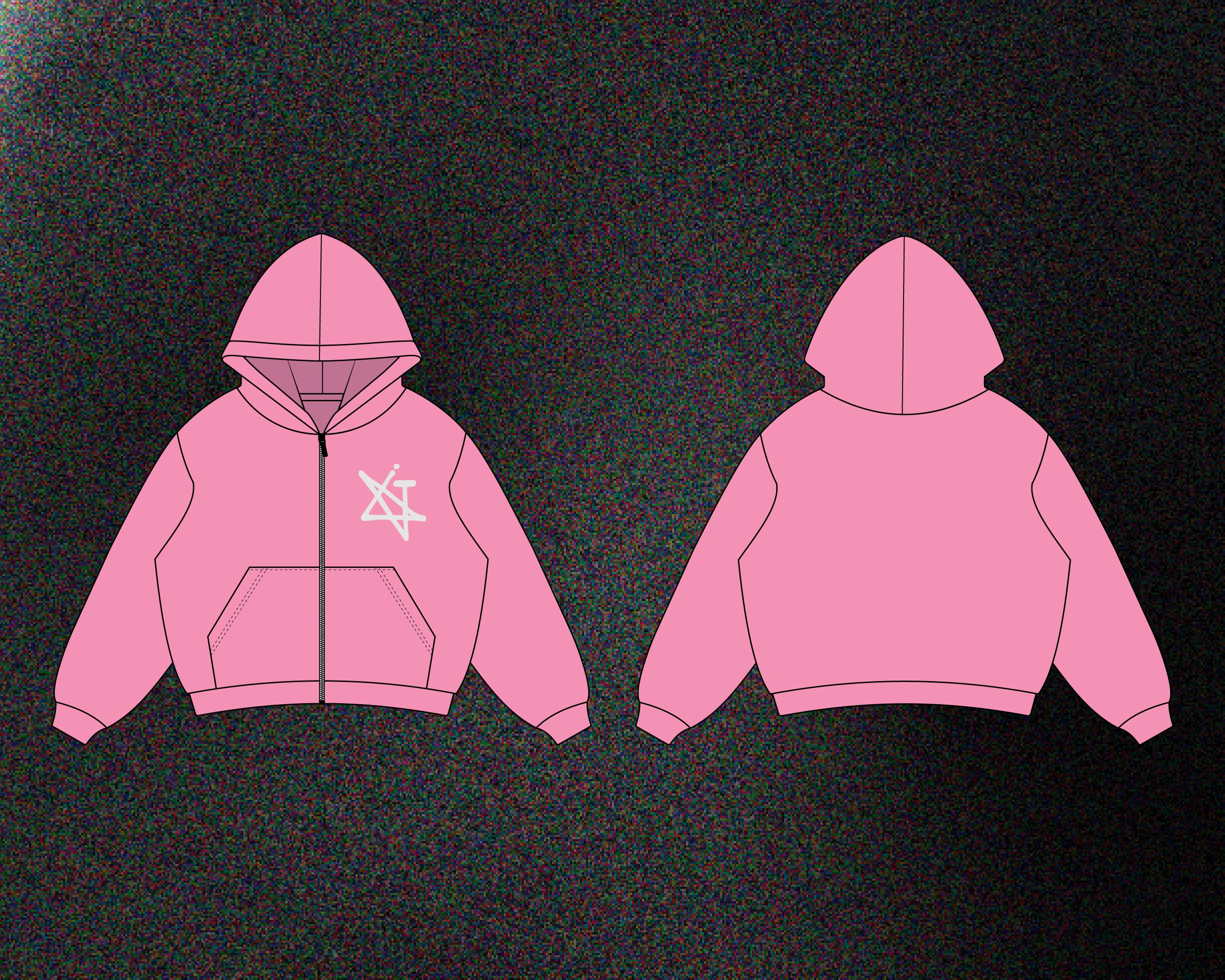 Zip up Hoodie Mockup Pack Streetwear Hoodie Vector Mockup Hoodie Tech ...