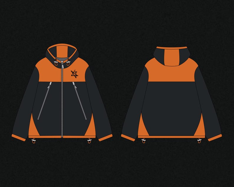 Windbreaker Jacket Mockup Pack Streetwear Tech Pack Template ...