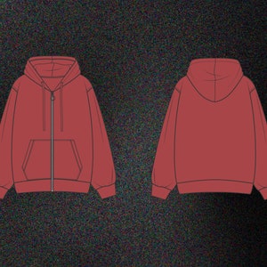 Zip up Hoodie Women Clothing Mockup Vector Streetwear Hoodie Tech Pack ...