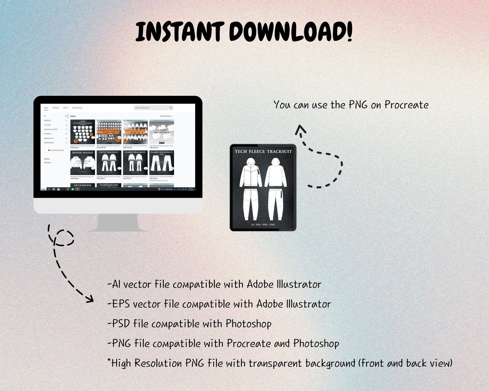 Streetwear Tracksuit Vector Mockup Streetwear Tech Pack Clothing Design ...