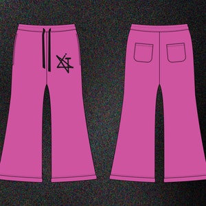 Streetwear Flared Sweatpants Mockup Pants Tech Pack Template Pants ...