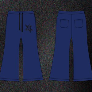 Streetwear Flared Sweatpants Mockup Pants Tech Pack Template Pants ...