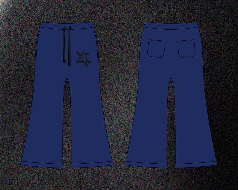 Streetwear Flared Sweatpants Mockup Pants Tech Pack Template Pants ...