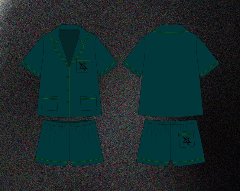 Pajama Short Set Vector Mockup: Loungewear Tech Pack (AI, PNG) - Etsy