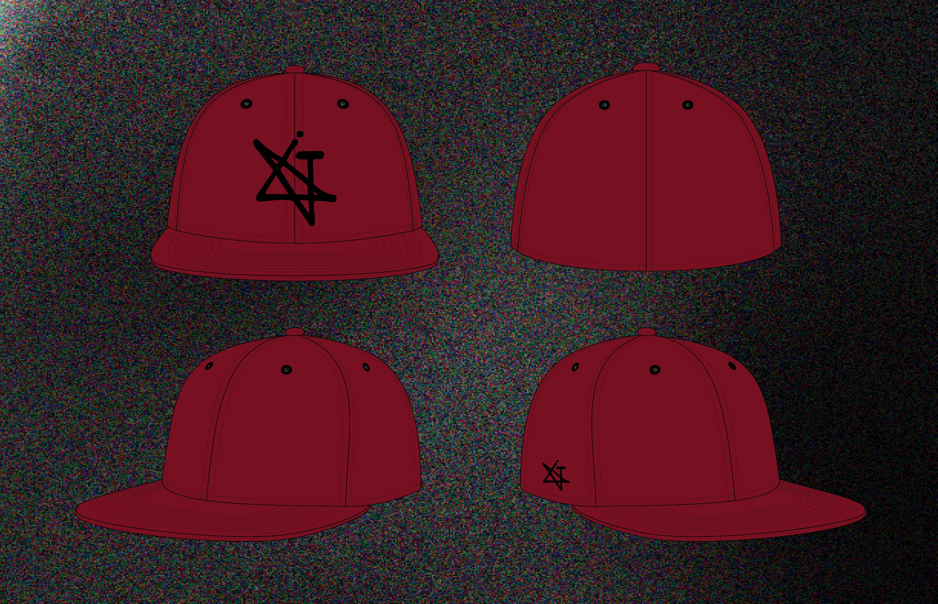 Fitted Cap Mockup Vector Fitted Hat Mockup Streetwear Tech Pack Hat ...