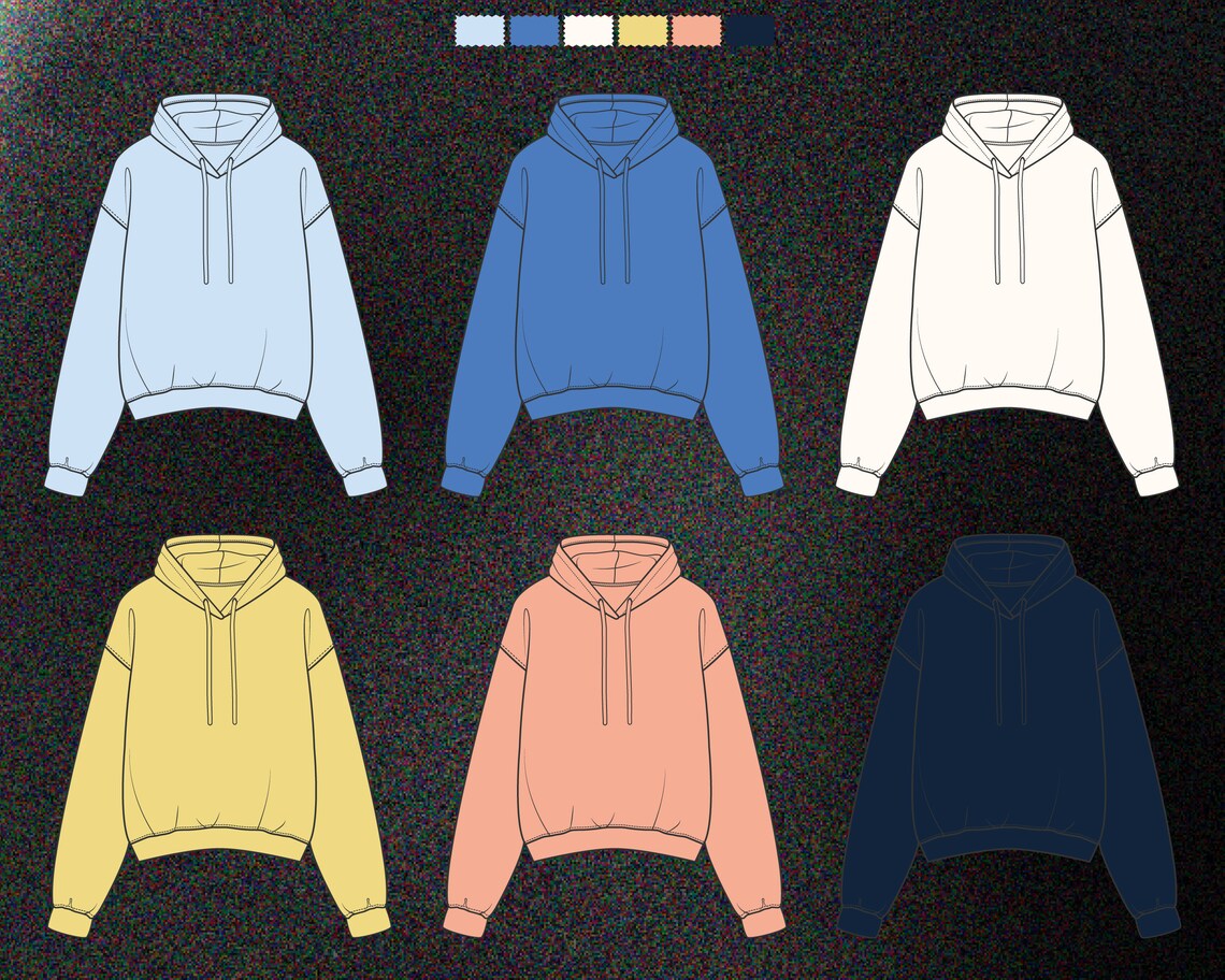 Oversized Hoodie Tech Pack Clothing Mockup Vector Streetwear Hoodie ...