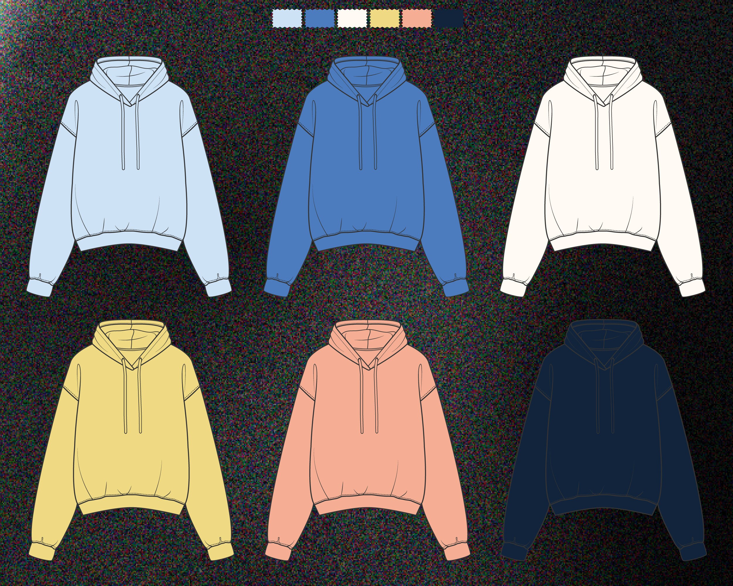 Oversized Hoodie Tech Pack Clothing Mockup Vector Streetwear Hoodie ...