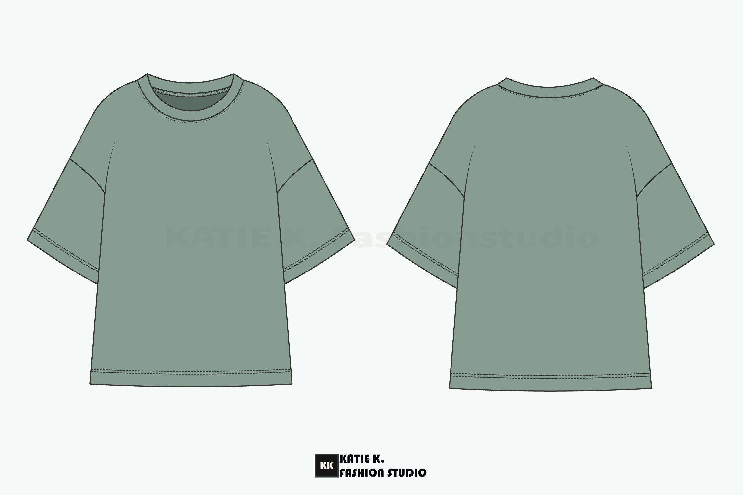 Streetwear Oversized Vector Mockup Streetwear T-shirt Tech Pack ...