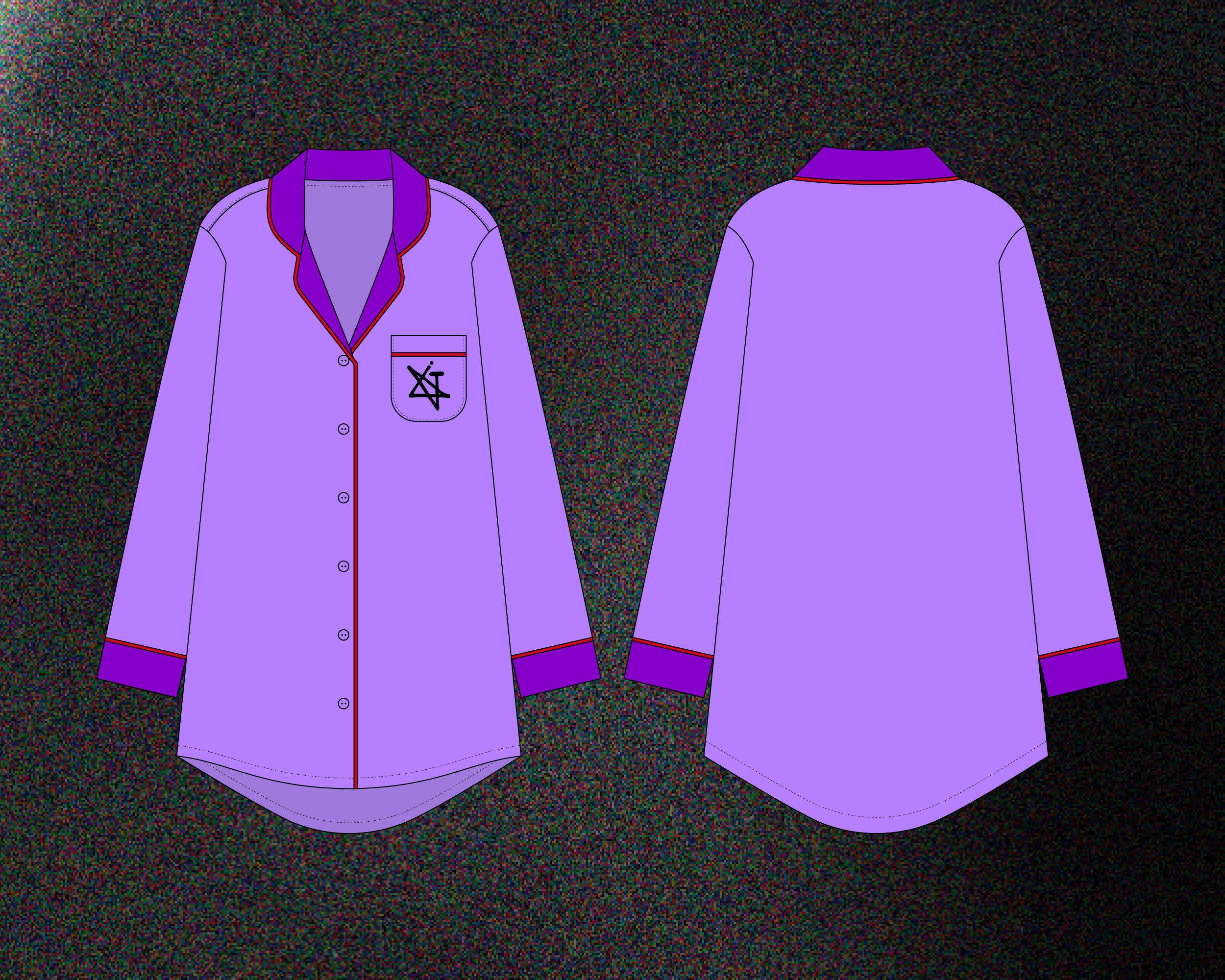 Sleepwear Pajama Dress Mockup Vector Pyjama Mockup Tech Pack Template ...