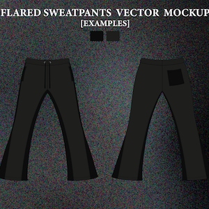 Flared Sweatpants Vector Mockup: Streetwear Clothing Design ...