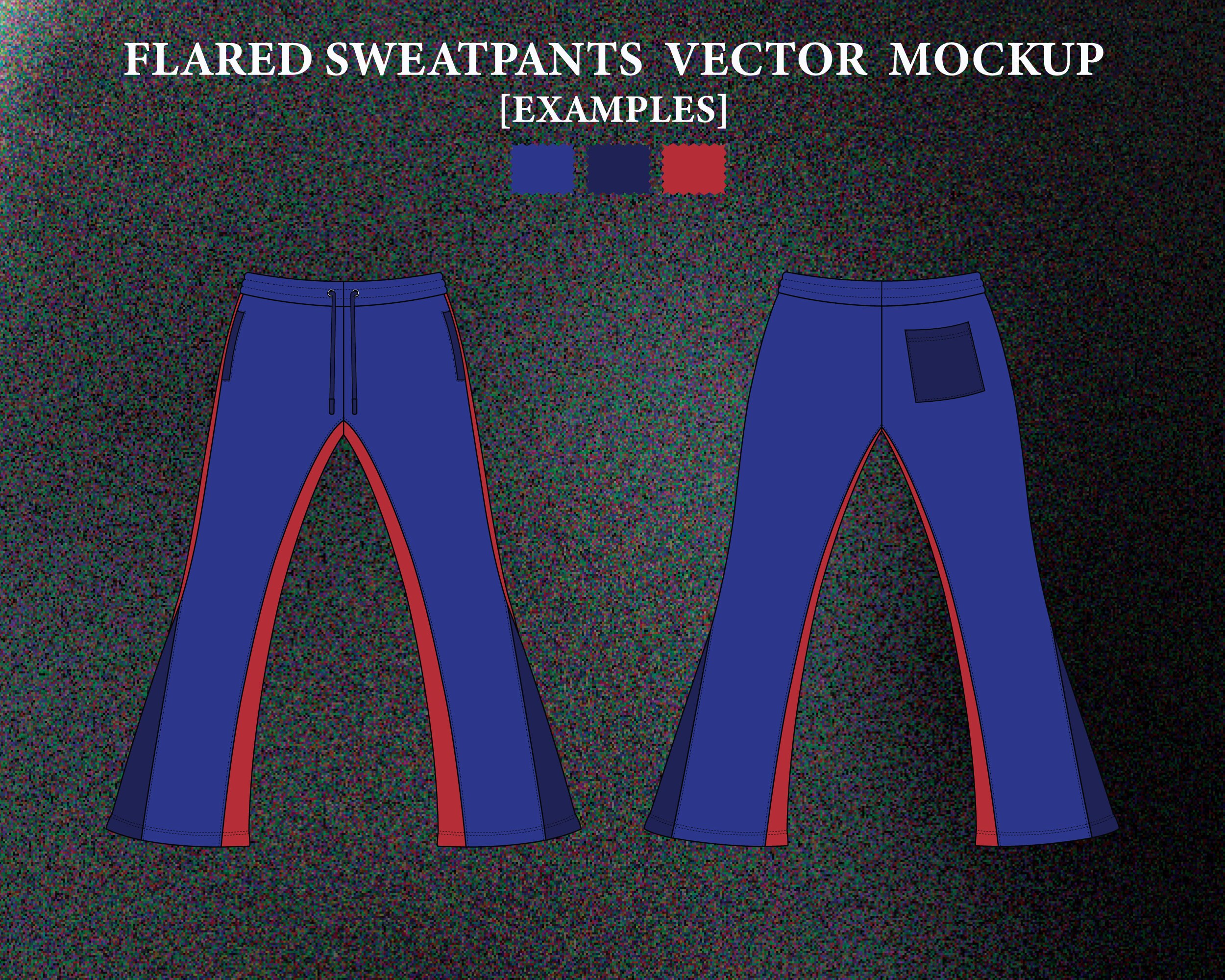 Flared Sweatpants Vector Mockup: Streetwear Clothing Design ...