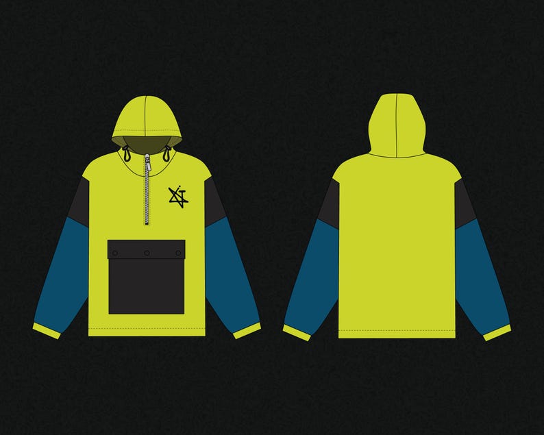 Windbreaker Jacket Mockup Pack Streetwear Tech Pack Template ...