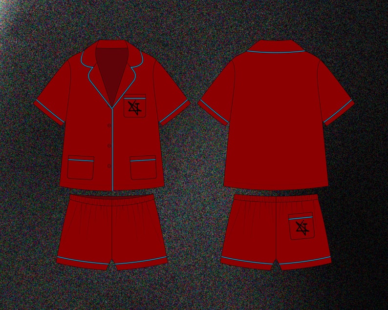 Pajama Short Set Vector Mockup: Loungewear Tech Pack (AI, PNG) - Etsy