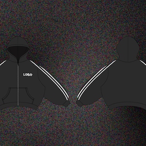 Oversized Zip up Hoodie Vector Mockup: Streetwear Tech Pack (AI & PNG ...