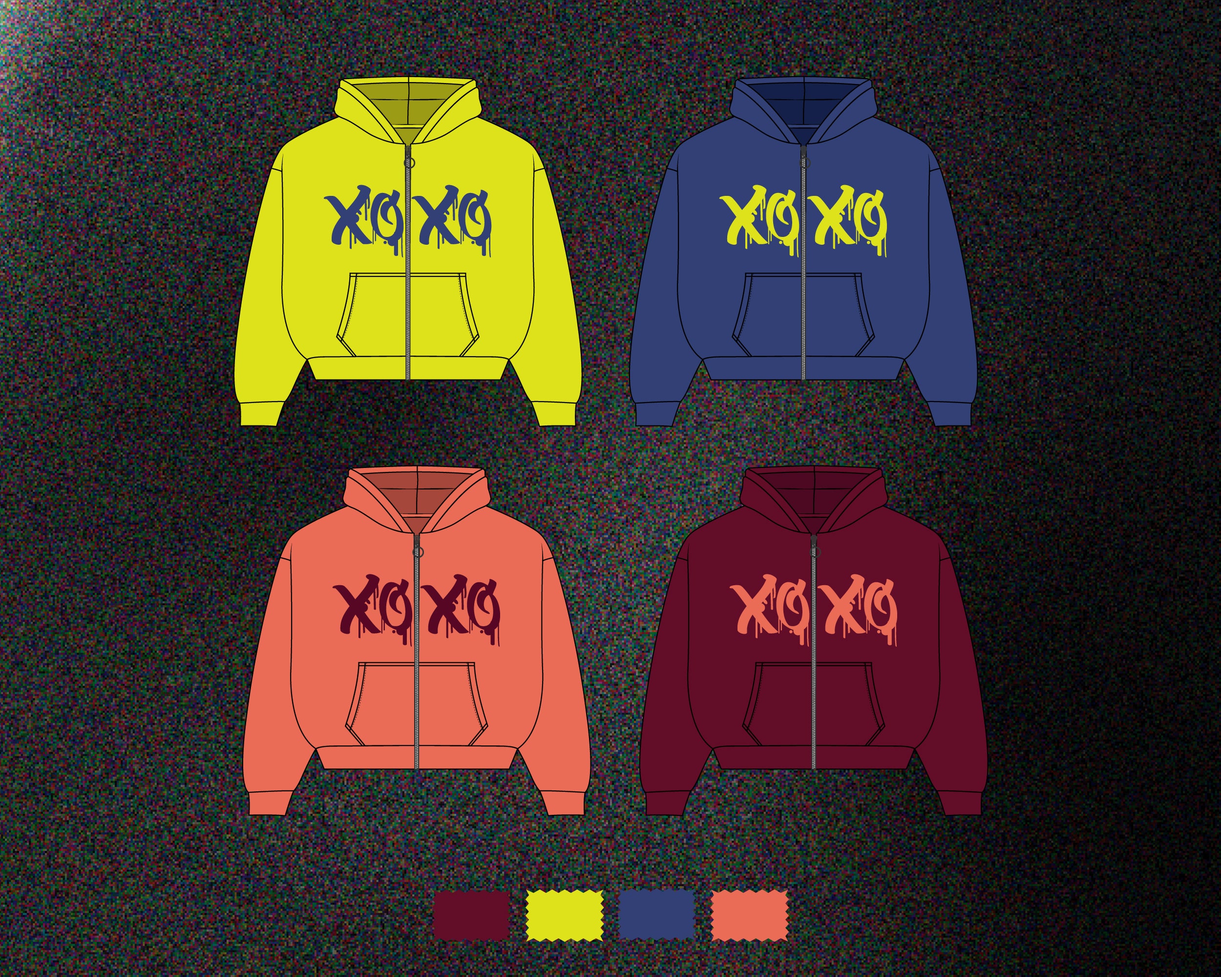 Zip up Hoodie Mockup: Streetwear Vector Tech Pack (AI, PNG) - Etsy