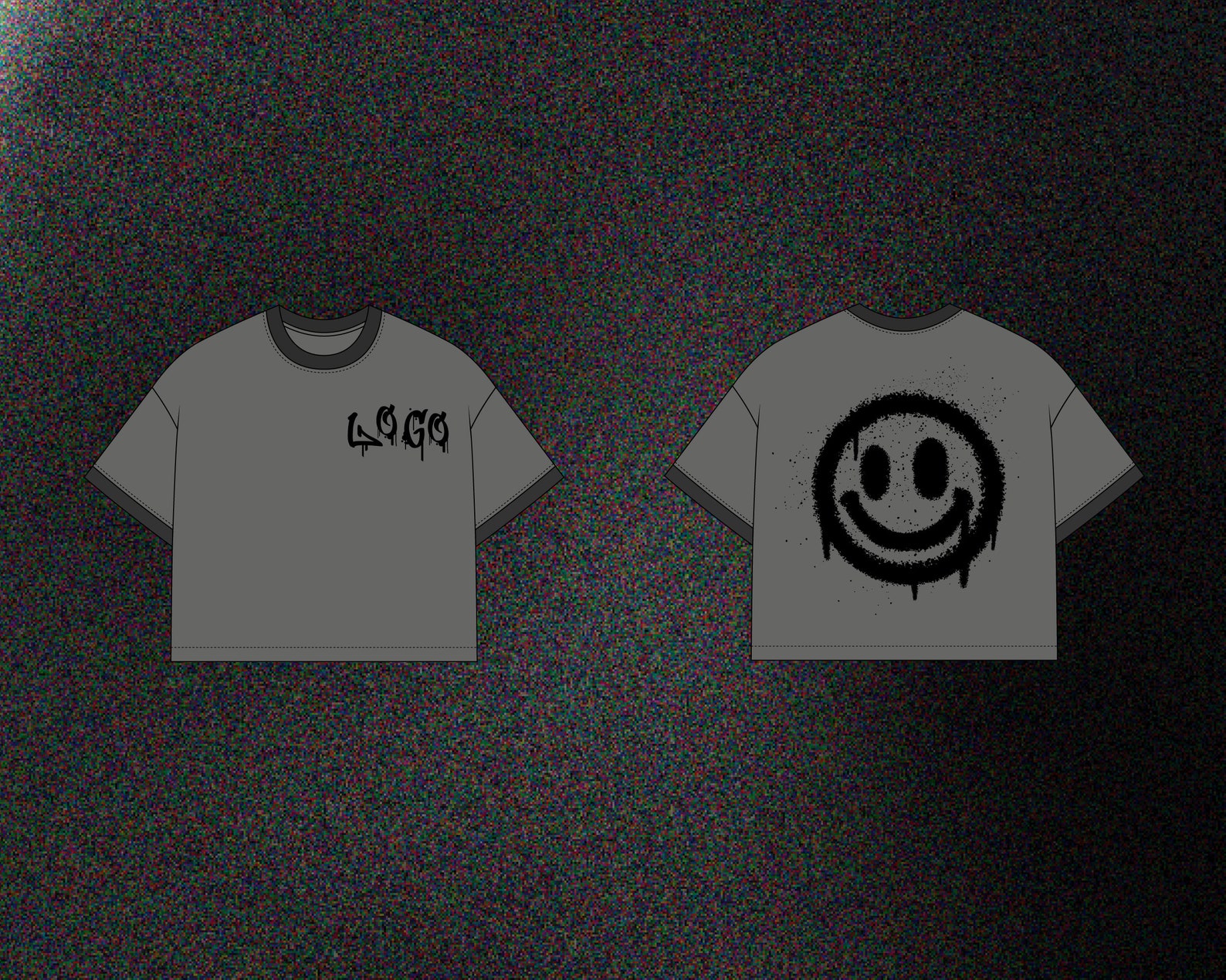 Cropped T-shirt Vector Mockup: Streetwear Fashion Tech Pack ...