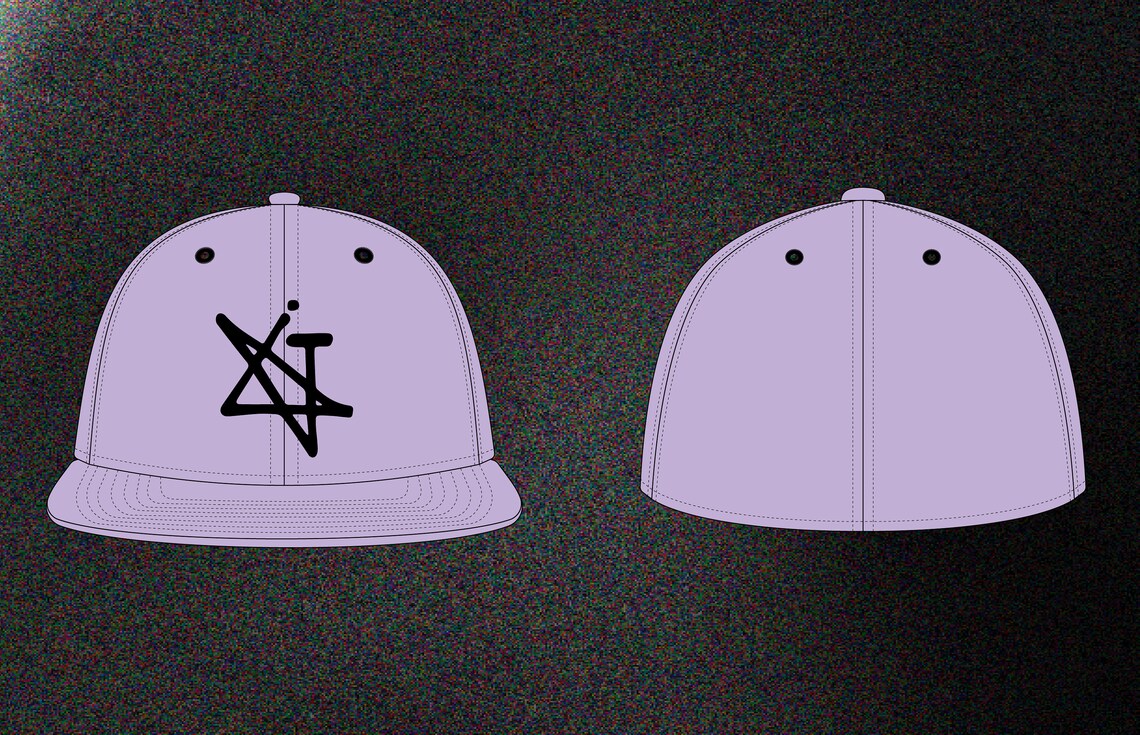 Fitted Cap Mockup Vector Fitted Hat Mockup Streetwear Tech Pack Hat ...