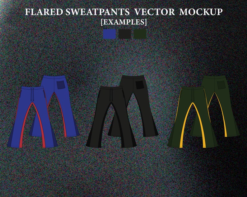 Flared Sweatpants Vector Mockup: Streetwear Clothing Design ...