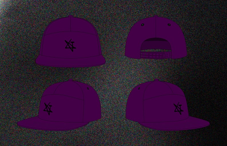 Snapback Cap Vector Mockup Hat 7 Panel Cap Snapback Mockup Template Streetwear Tech Pack ...