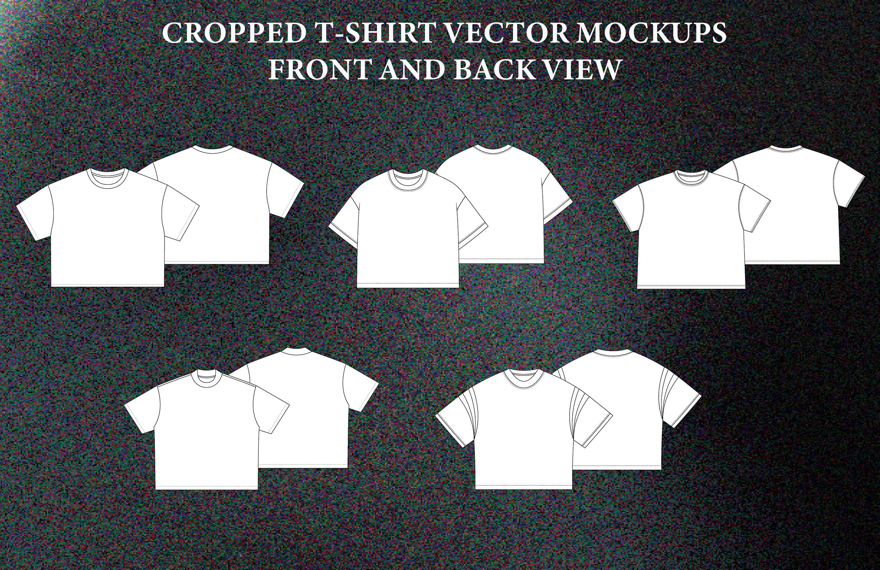 Cropped T-shirt Mockup Bundle Streetwear T Shirt Vector Mockup Clothing ...