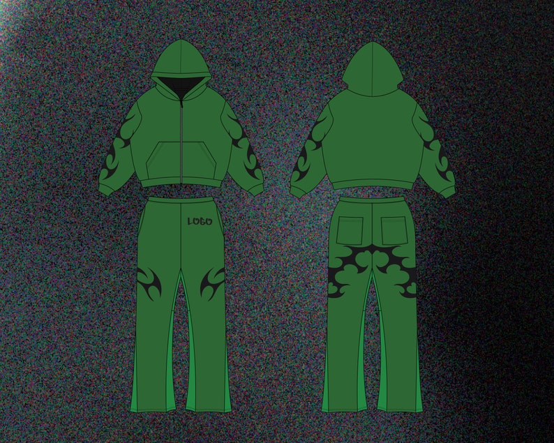 Streetwear Zip-up Tracksuit Vector Mockup Streetwear Clothing Mockup ...