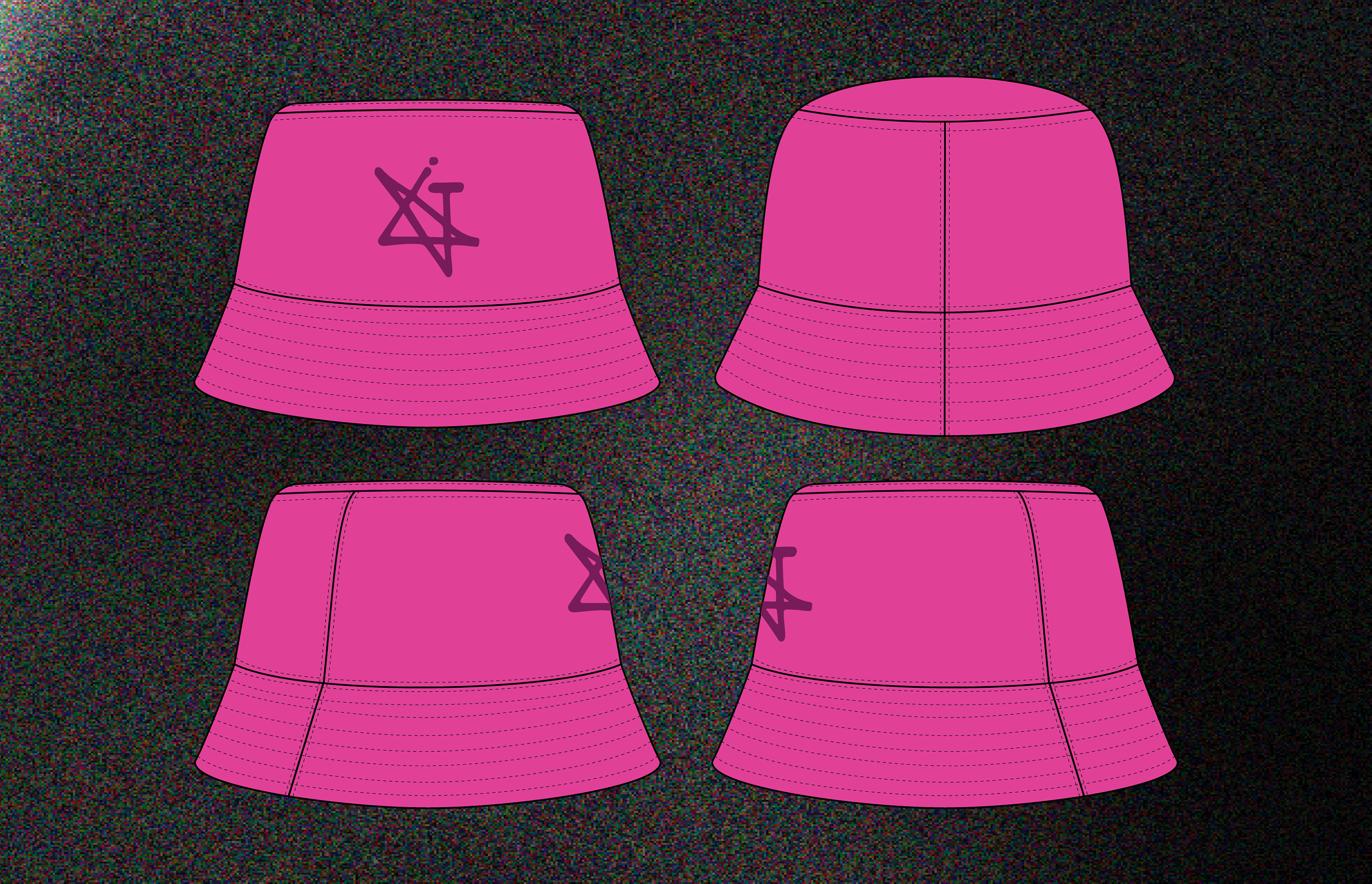 Bucket Hat Mockup Vector Bucket Hat Template Mockup Streetwear Tech ...