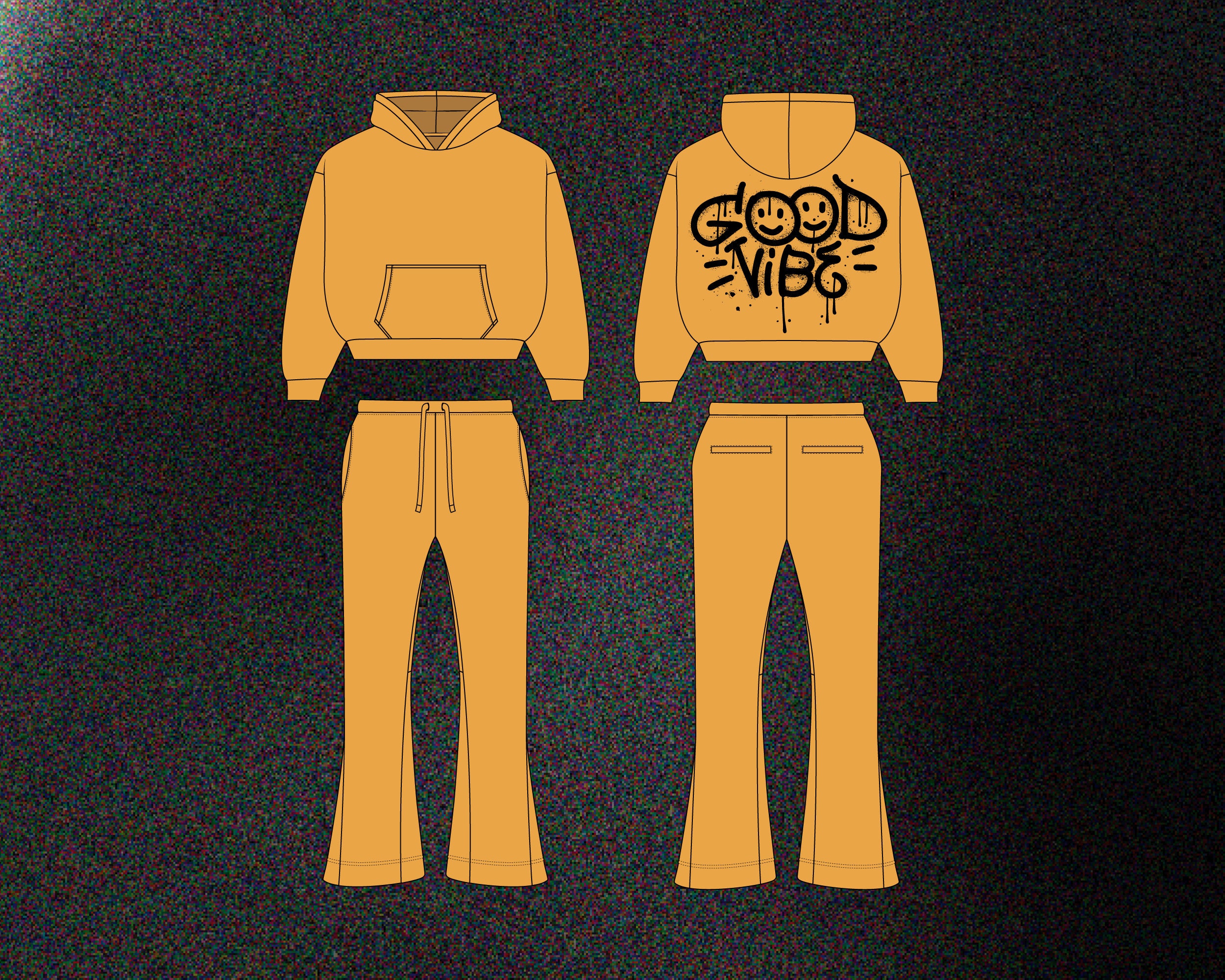 Streetwear Tracksuit Vector Mockup Streetwear Tech Pack Clothing Design ...