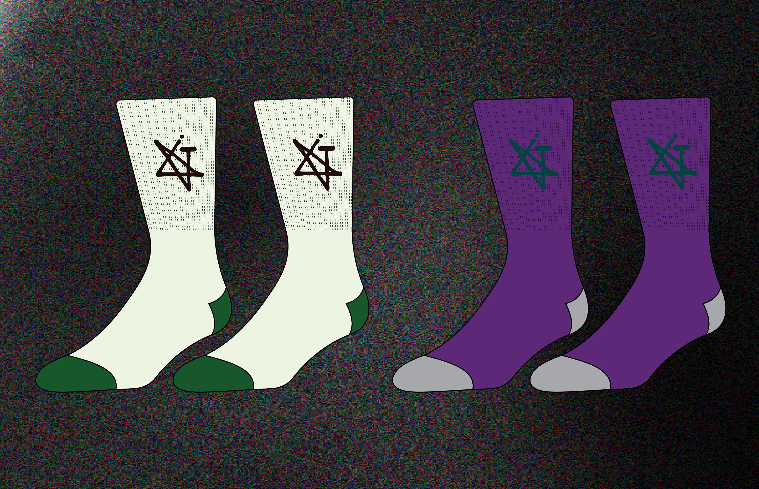 Streetwear Socks Vector Mockup Socks Tech Pack Streetwear Clothing ...