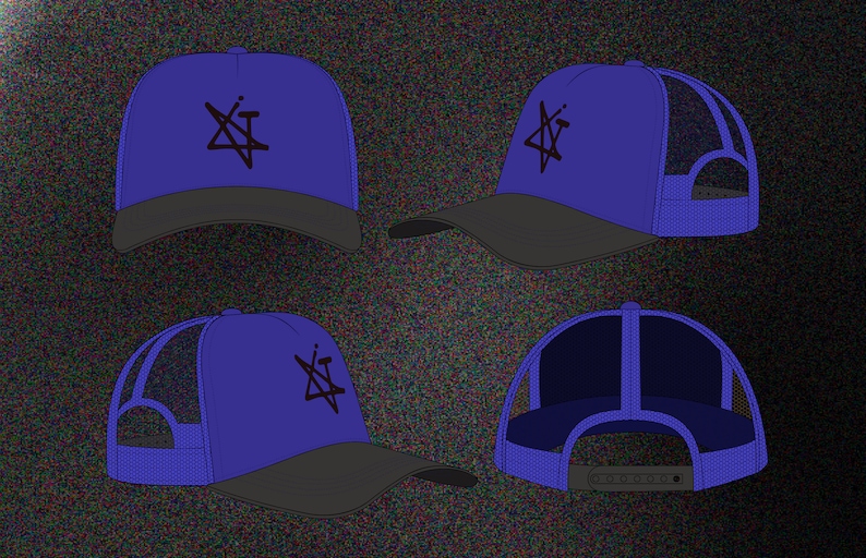 Trucker Hat Vector Mockup: Streetwear Tech Pack Template (AI, PNG) - Etsy