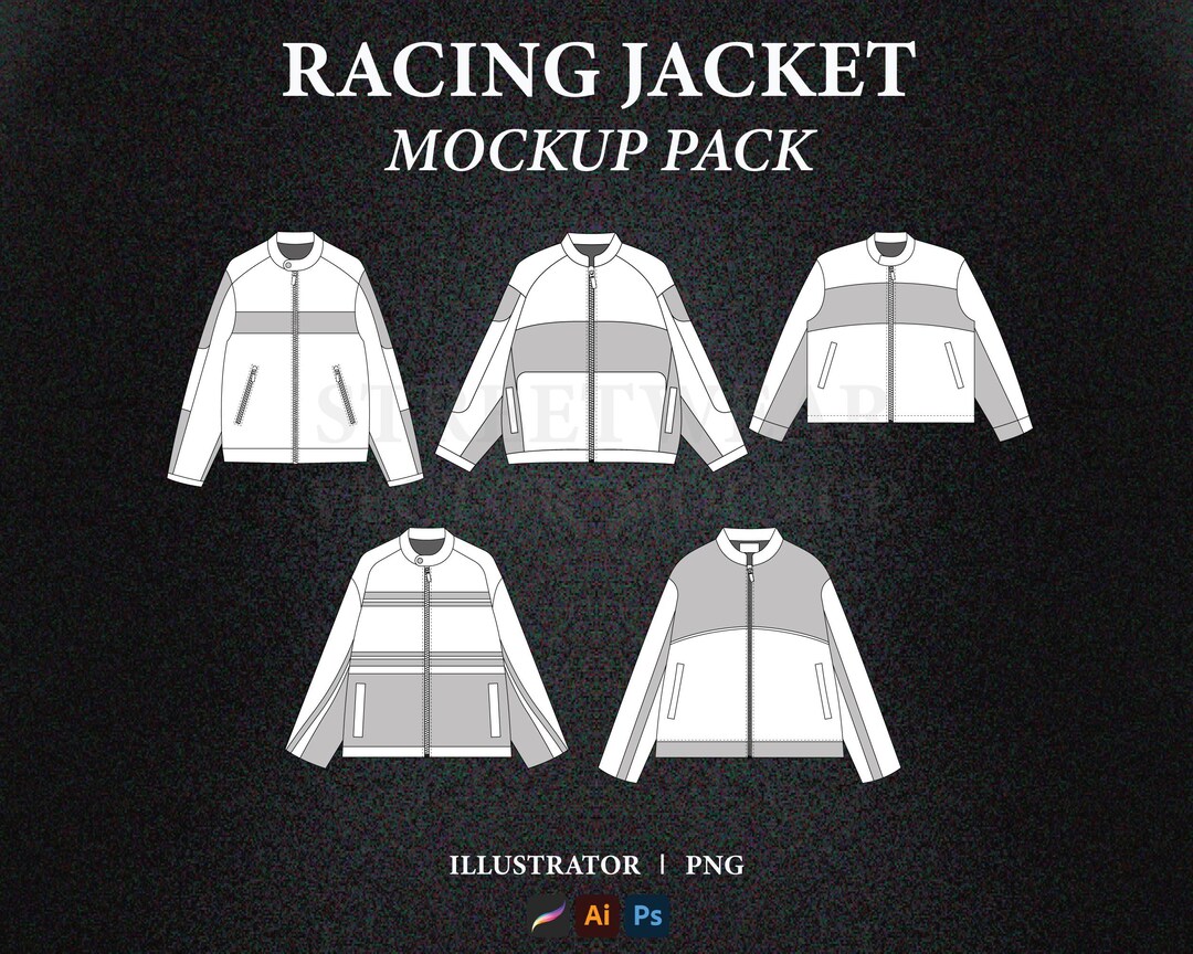 Biker Racing Jacket Vector Mockup Pack: Clothing Tech Pack (AI, PNG) - Etsy