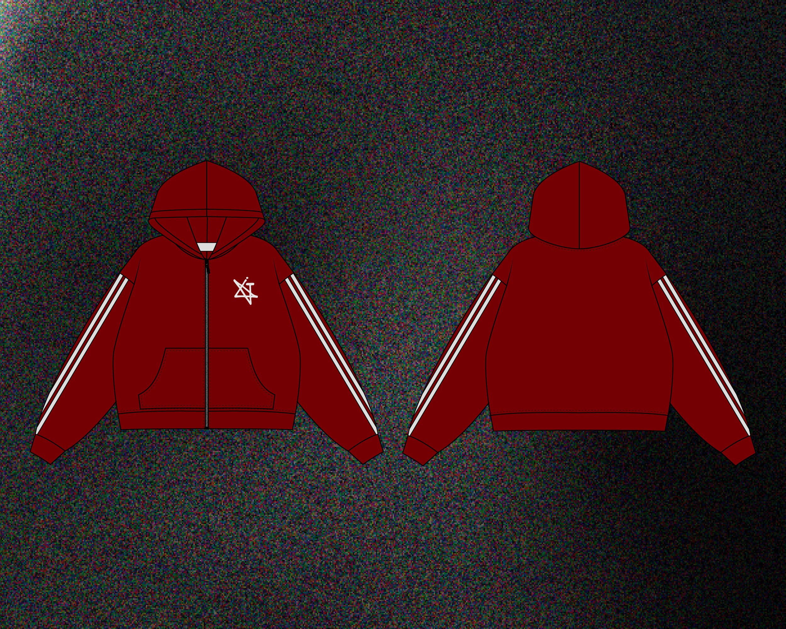 Zip up Hoodie Mockup Vector Streetwear Hoodie Tech Pack Template Zip up ...