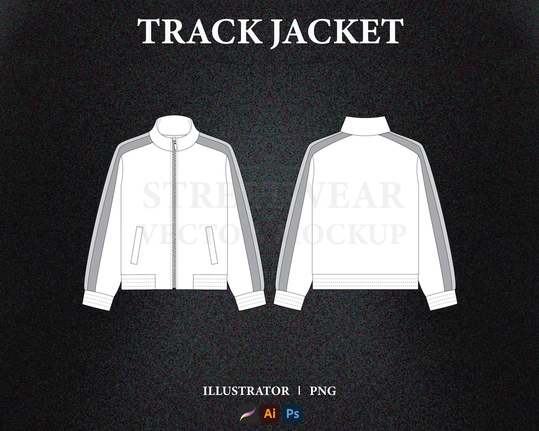 Track Jacket Mockup Template Vector Mockup Streetwear Designers Fashion ...