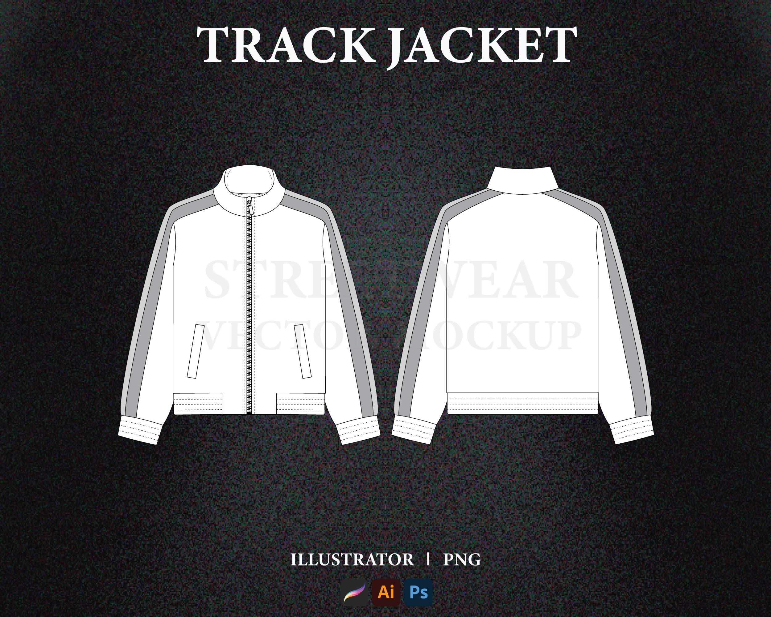 Track Jacket Mockup Template Vector Mockup Streetwear Designers Fashion ...