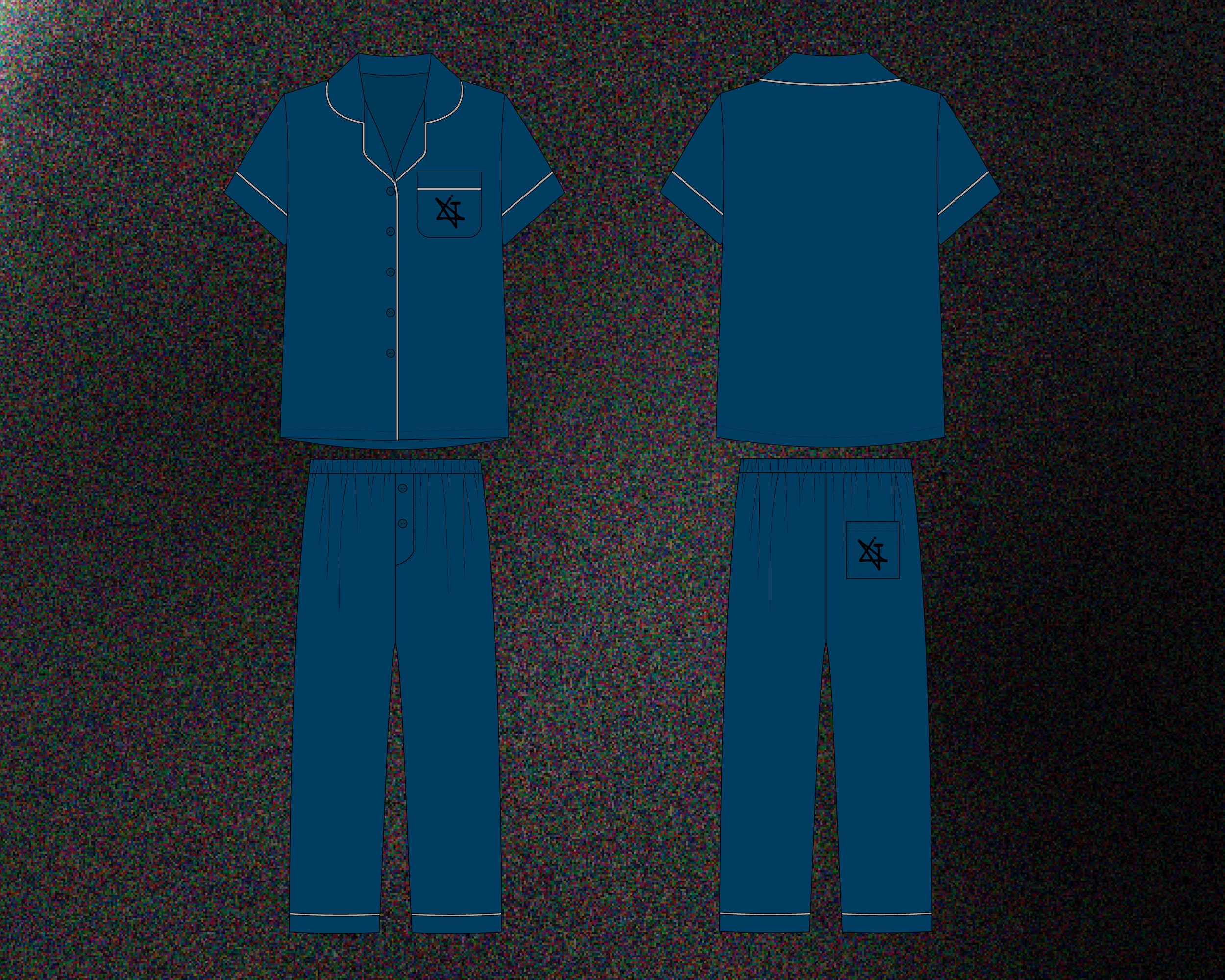 Short Sleeve Pajamas Mockup: Vector Loungewear Template (AI, PNG) - Etsy