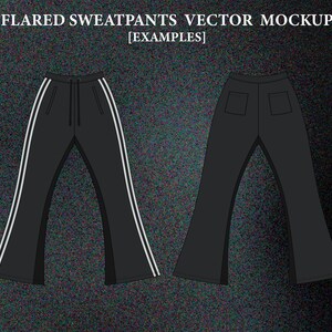 Streetwear Tech Pack Flared Sweatpants Vector Mockup Streetwear ...