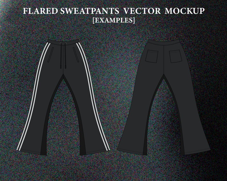 Streetwear Tech Pack Flared Sweatpants Vector Mockup Streetwear ...
